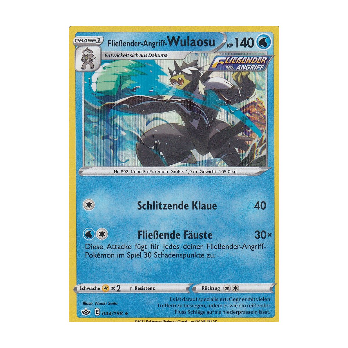 Fließender-Angriff-Wulaosu 044/198 HOLO Schaurige Herrschaft Pokemon ...