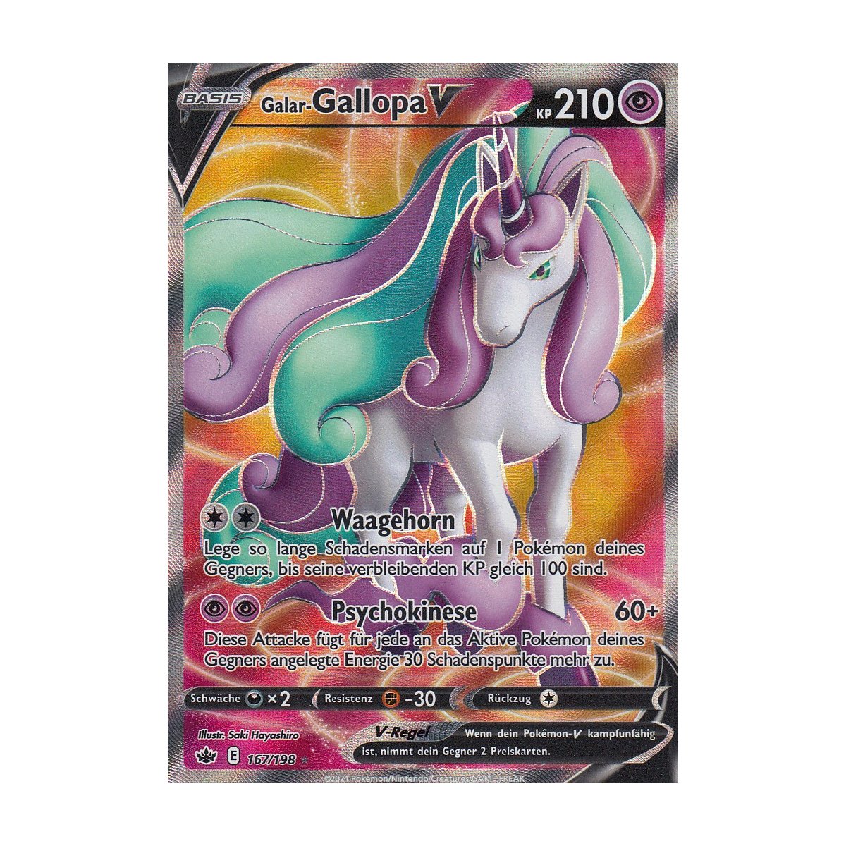 Galar-Gallopa-V 167/198 FULLART Schaurige Herrschaft Pokemon Karte kaufen