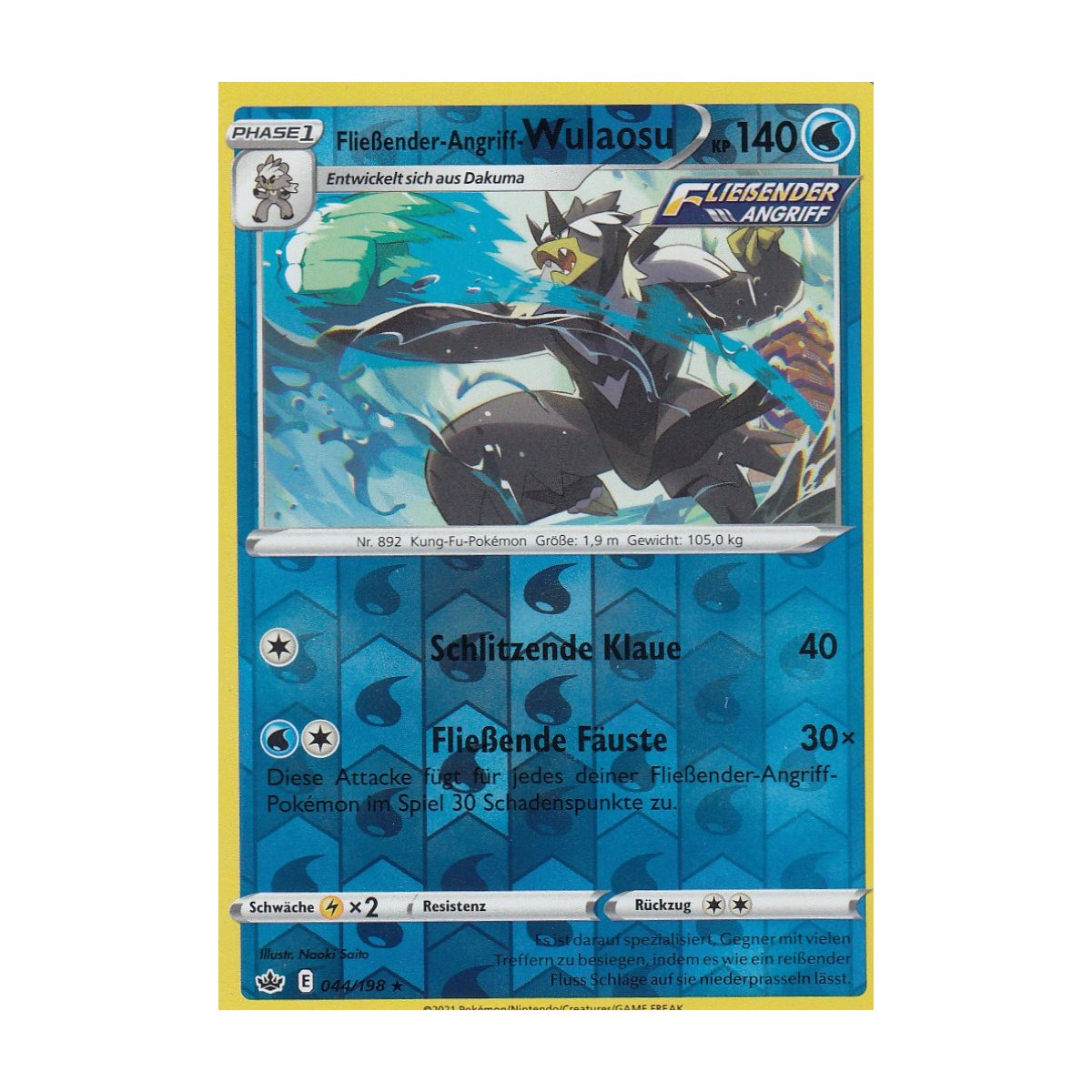 Fließender-Angriff-Wulaosu 044/198 HOLO REVERSE HOLO Schaurige ...