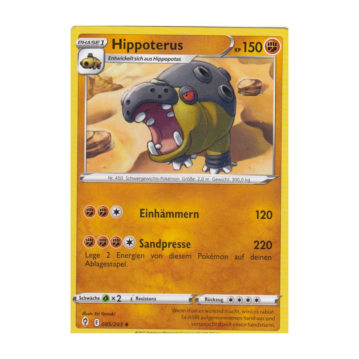 Hippoterus 085/203 Drachenwandel Pokemon Karte günstig kaufen