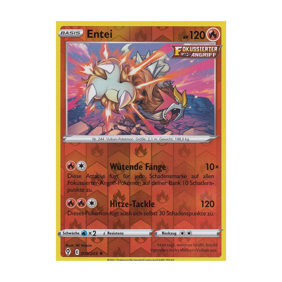 Entei 019/203 HOLO REVERSE HOLO Drachenwandel Pokemon Karte kaufen