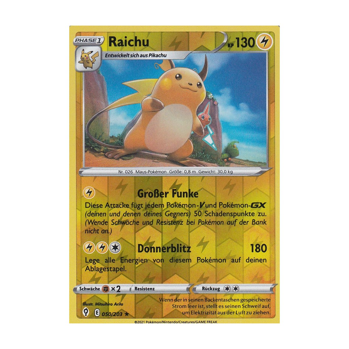 Raichu 050/203 HOLO REVERSE HOLO Drachenwandel Pokemon Karte kaufen
