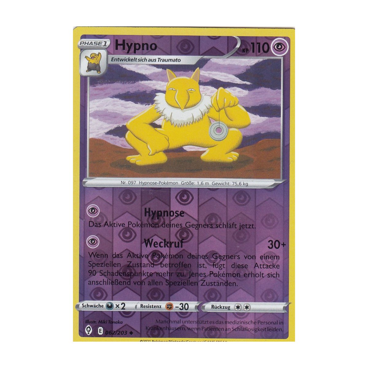 Hypno 062 203 Reverse Holo Drachenwandel Pokemon Karte Kaufen