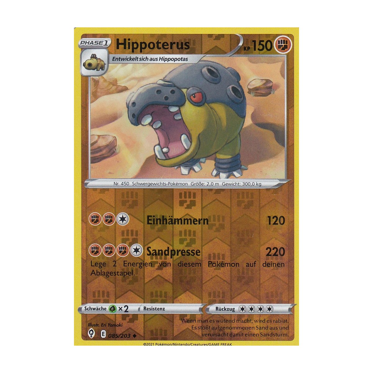 Hippoterus 085/203 REVERSE HOLO Drachenwandel Pokemon Karte kaufen