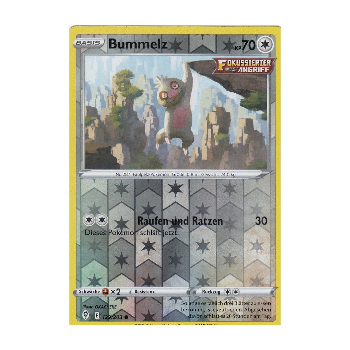 Bummelz 129/203 REVERSE HOLO Drachenwandel Pokemon Karte kaufen