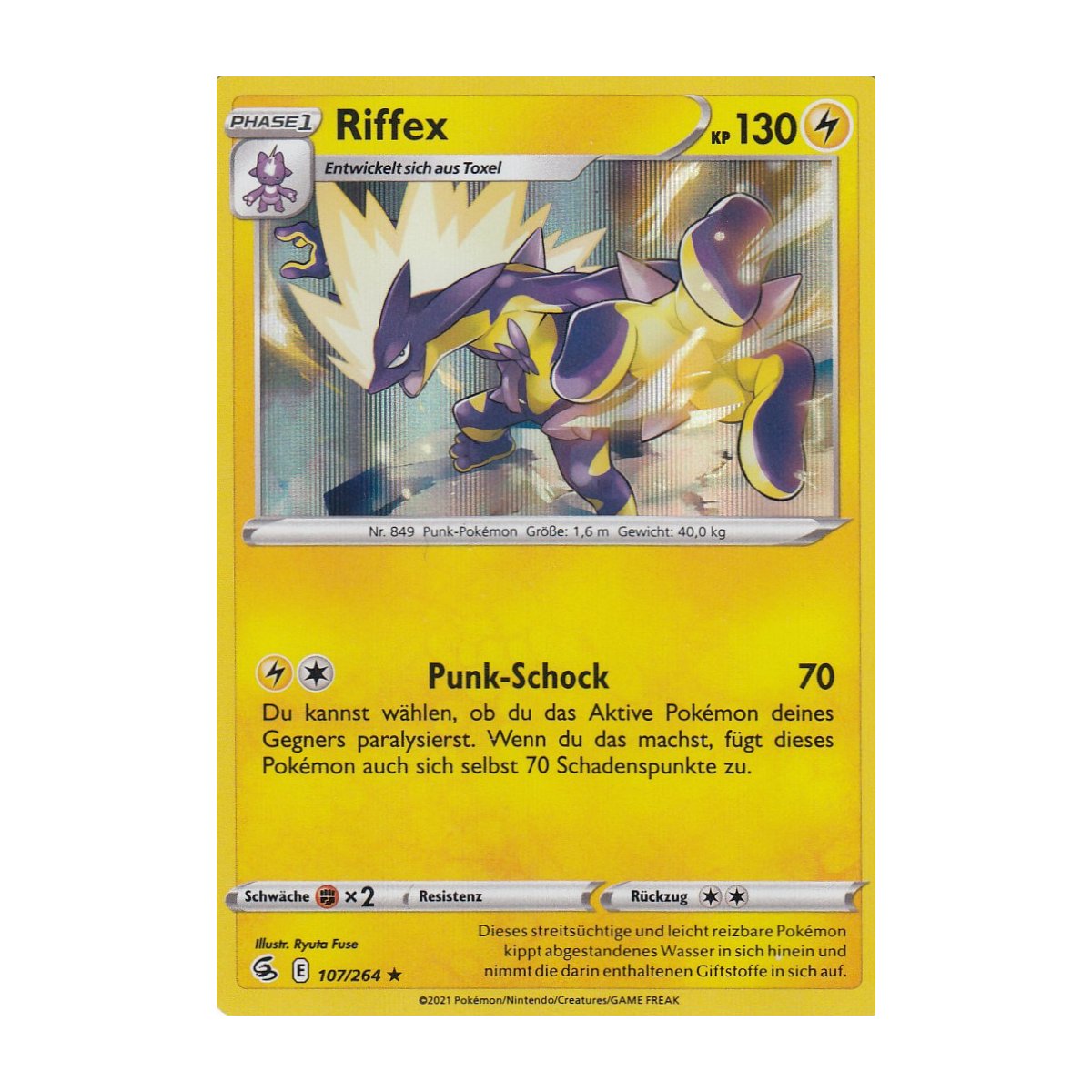 Riffex 107/264 HOLO Fusions Angriff Pokemon Karte günstig kaufen