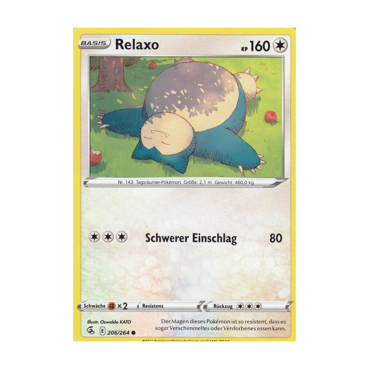 Relaxo 206/264 Fusions Angriff Pokemon Karte günstig kaufen