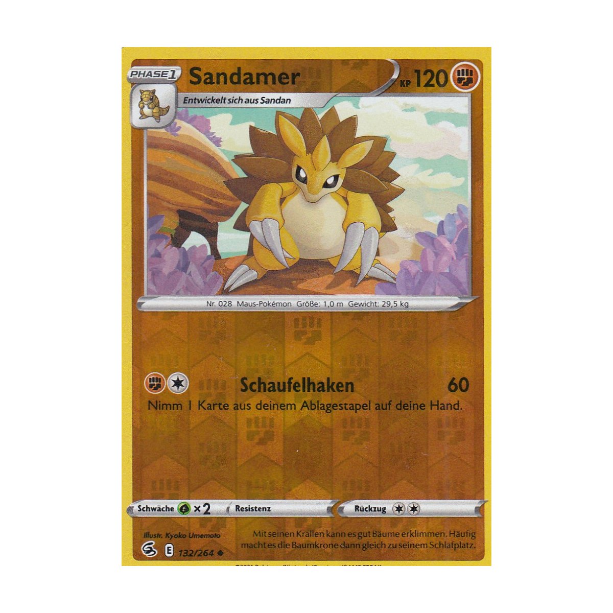Sandamer 132/264 REVERSE HOLO Fusions Angriff Pokemon Karte kaufen