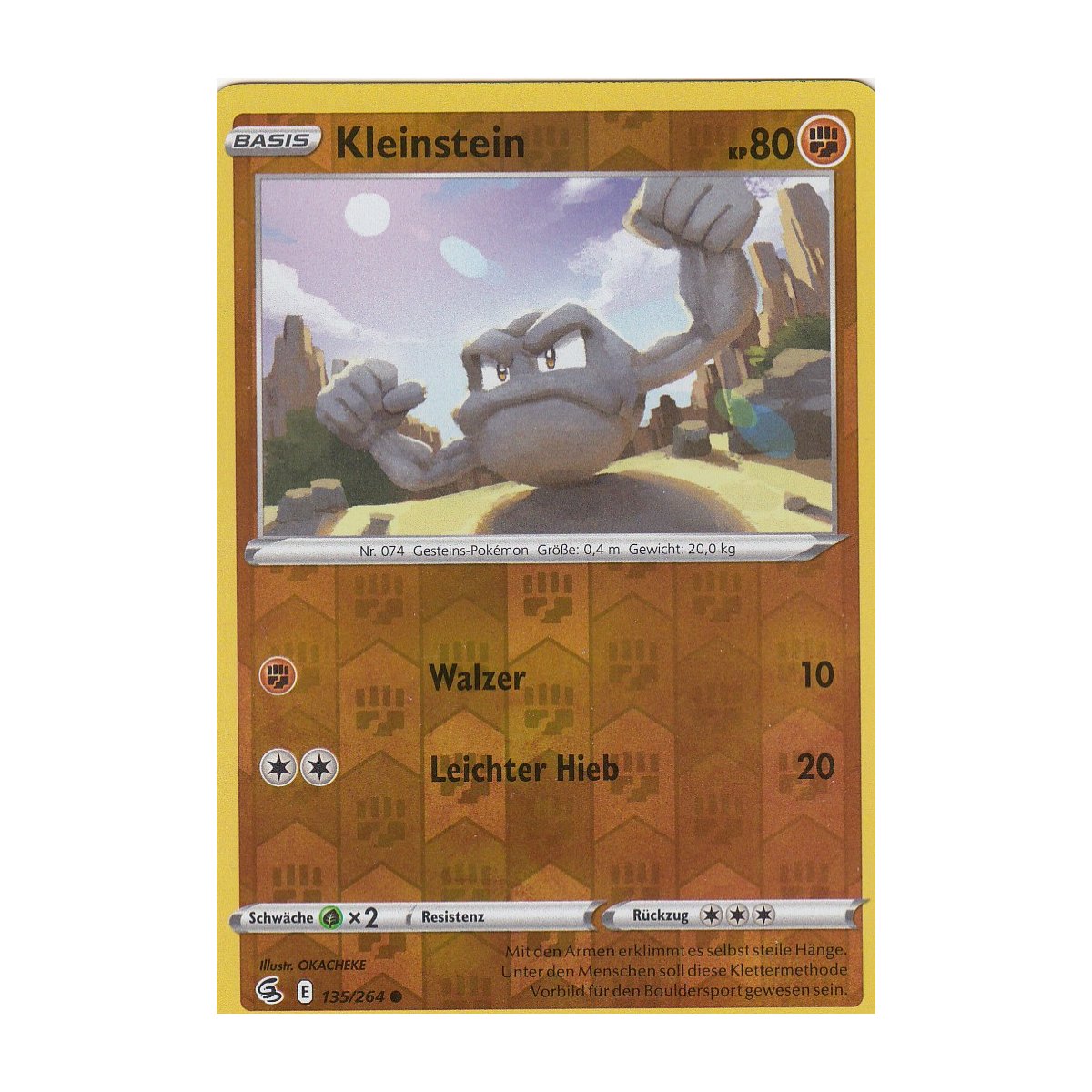 Kleinstein 135/264 REVERSE HOLO Fusions Angriff Pokemon Karte kaufen