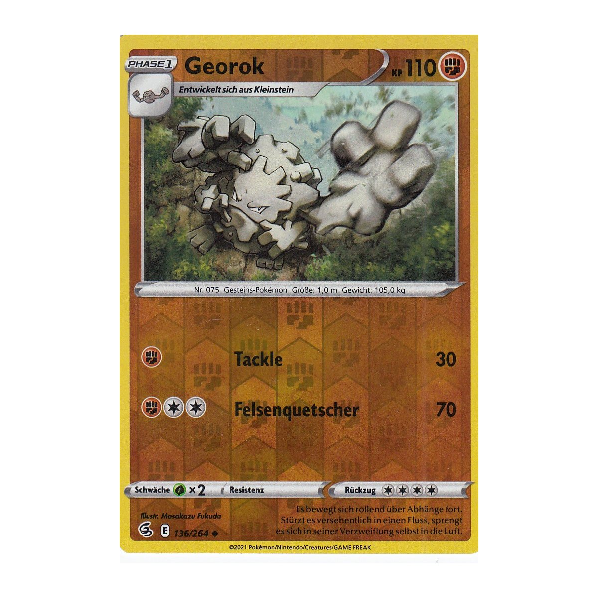 Georok 136/264 REVERSE HOLO Fusions Angriff Pokemon Karte kaufen