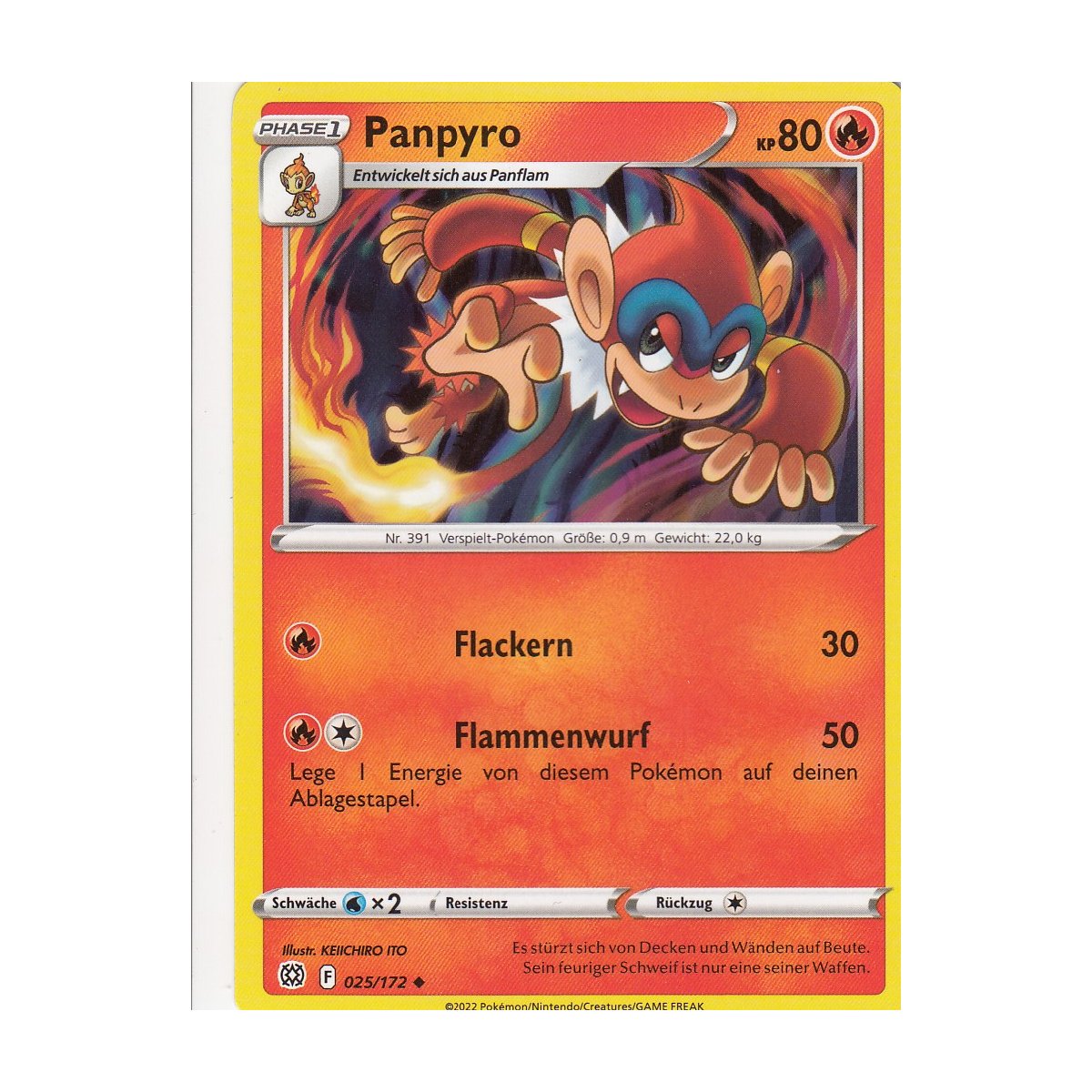 Panpyro 025/172 Strahlende Sterne Pokemon Karte günstig kaufen