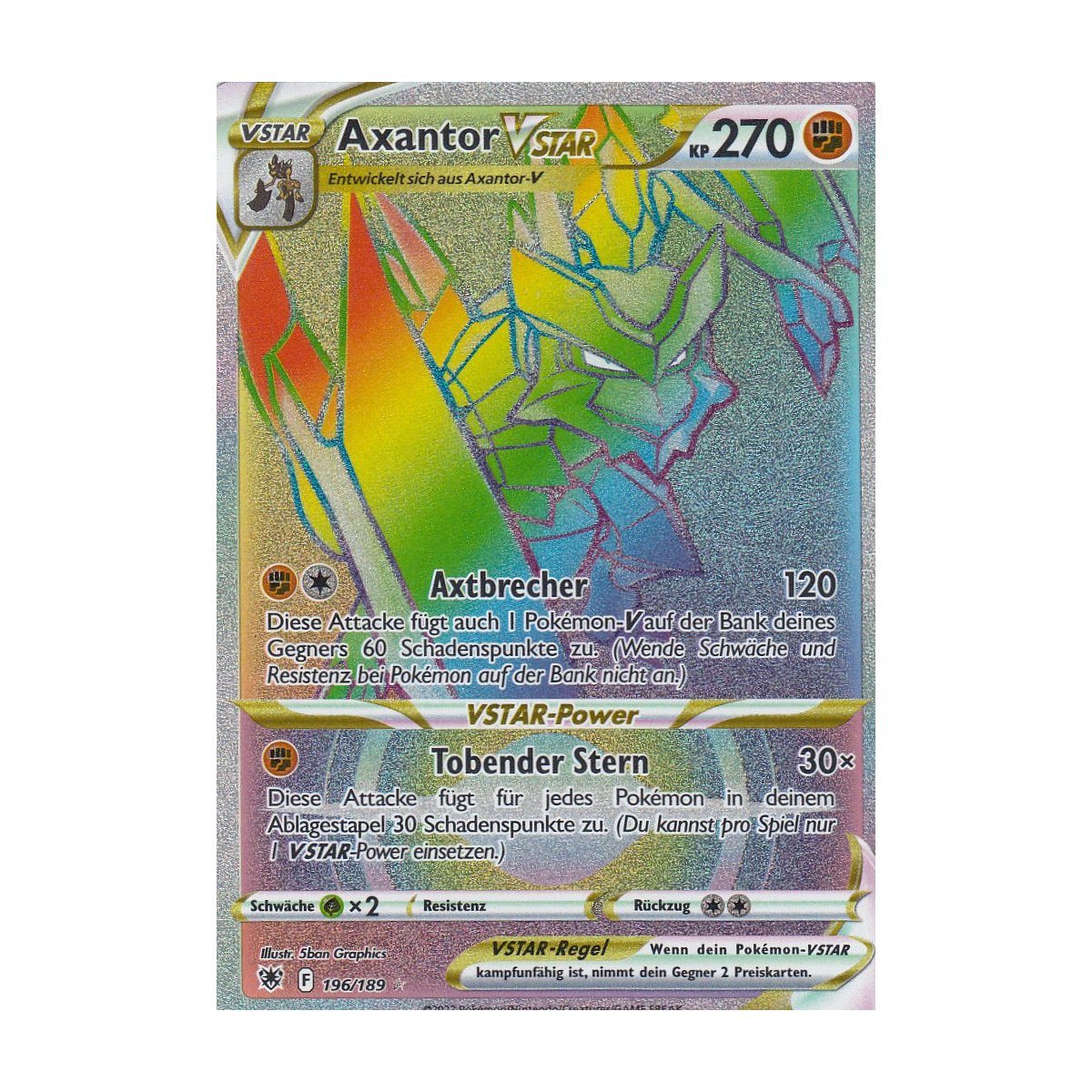 Axantor-VSTAR 196/189 RAINBOW Astralglanz Pokemon Karte kaufen
