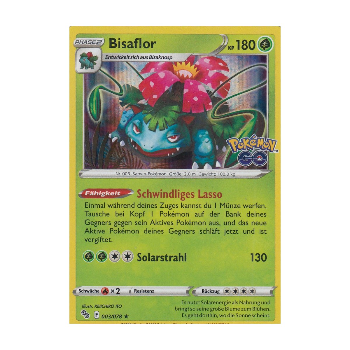 Bisaflor 003/078 HOLO Pokemon GO Pokemon Karte günstig kaufen