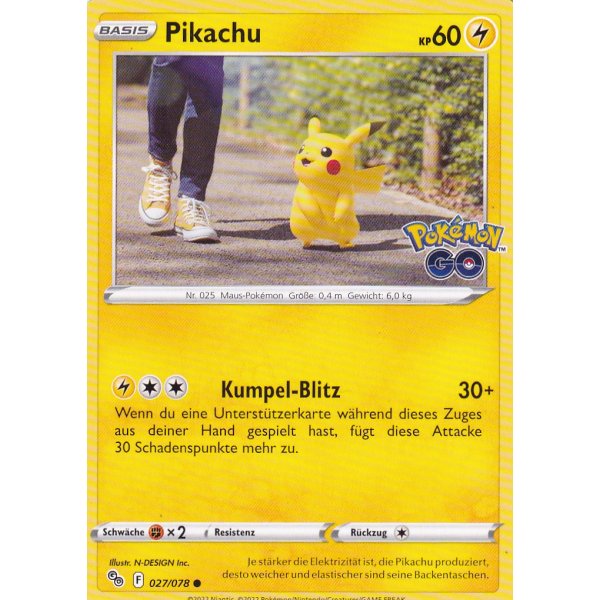 Pikachu 027/078 Pokemon GO Pokemon Karte günstig kaufen