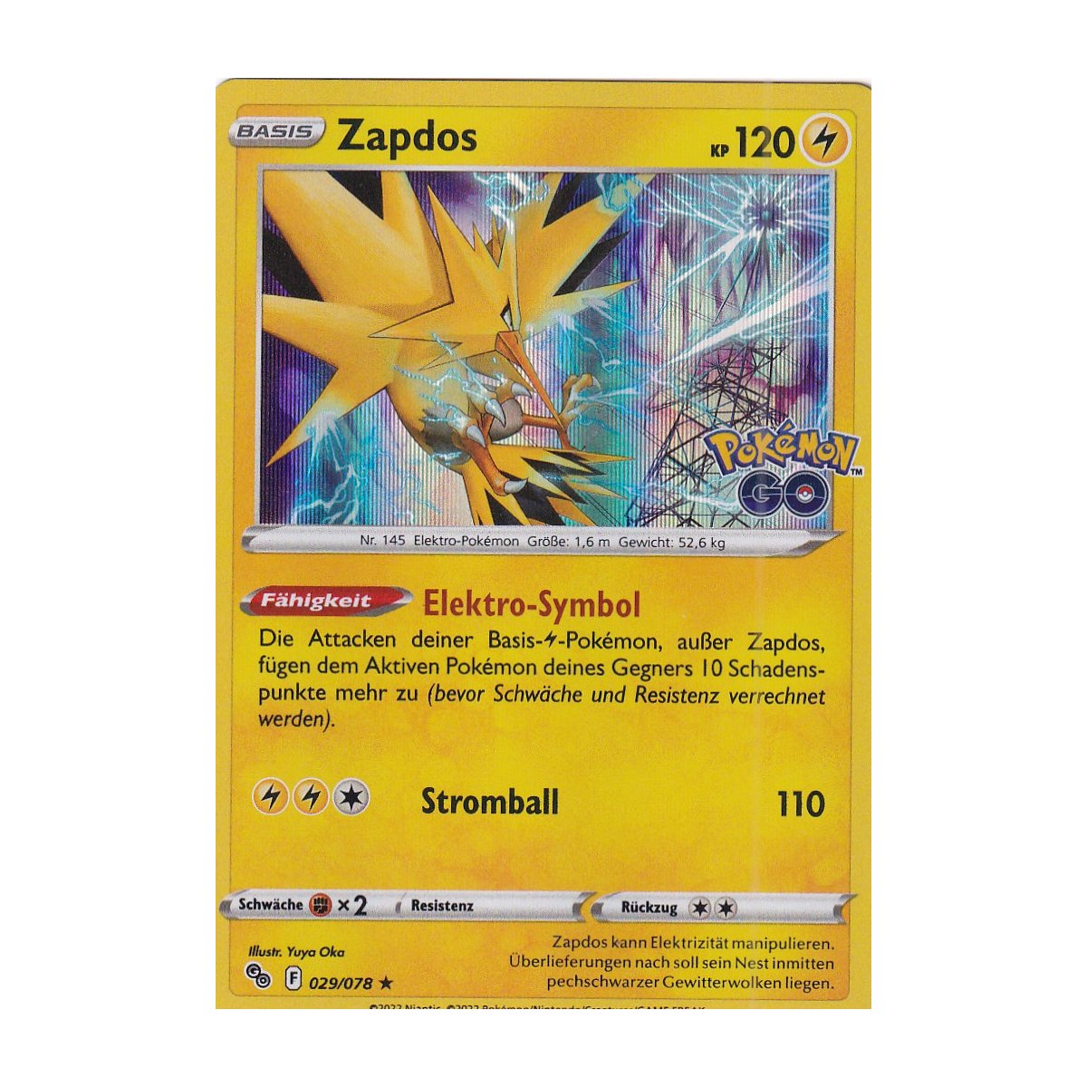 Zapdos 029/078 HOLO Pokemon GO Pokemon Karte günstig kaufen