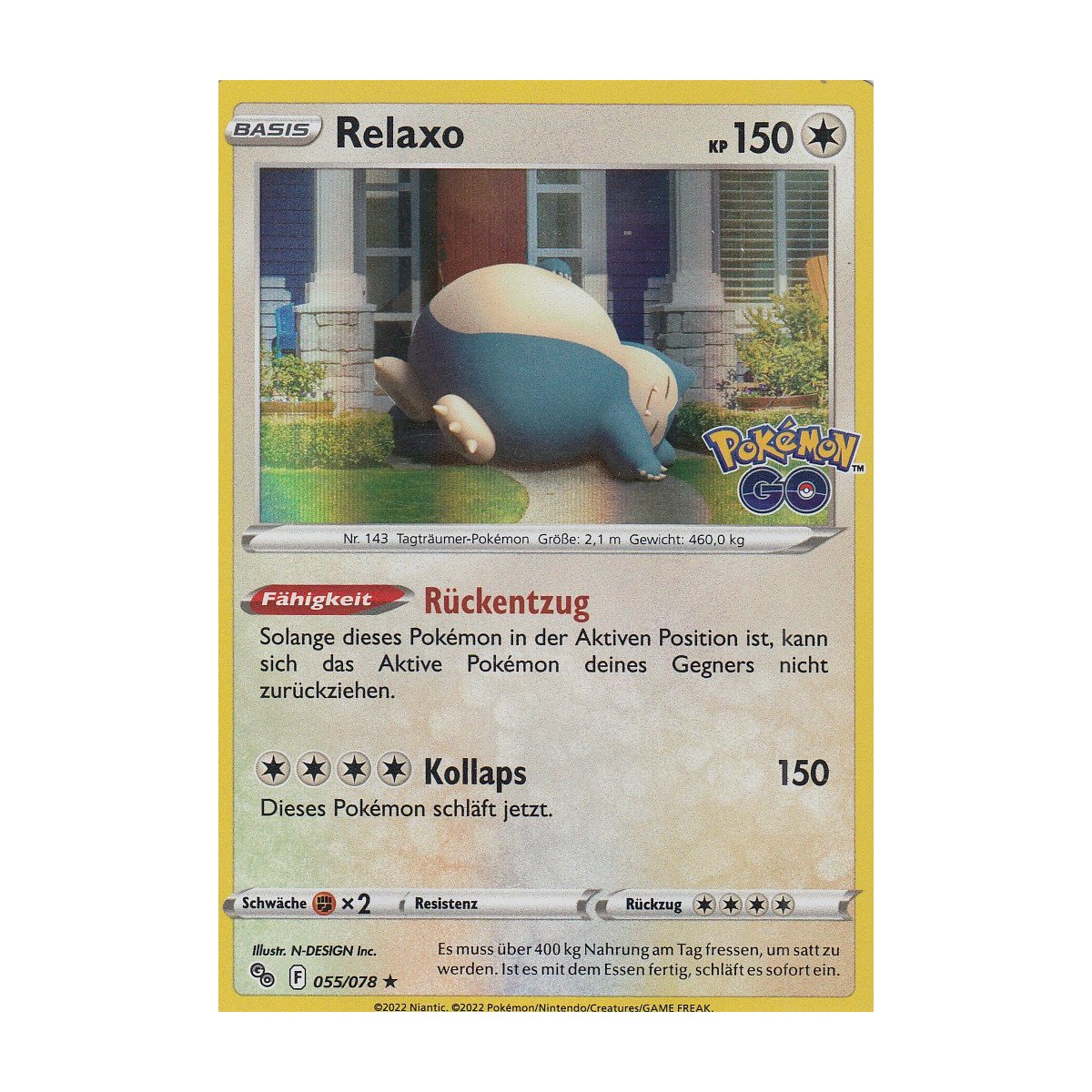 Relaxo 055/078 HOLO Pokemon GO Pokemon Karte günstig kaufen