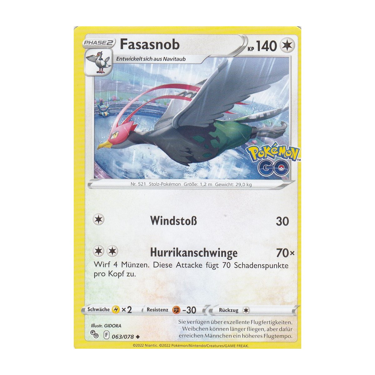 Fasasnob 063/078 Pokemon GO Pokemon Karte günstig kaufen