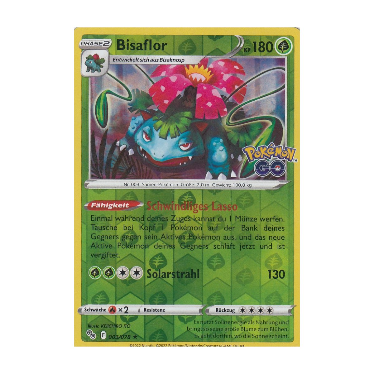 Bisaflor 003/078 HOLO REVERSE HOLO Pokemon GO Pokemon Karte kaufen