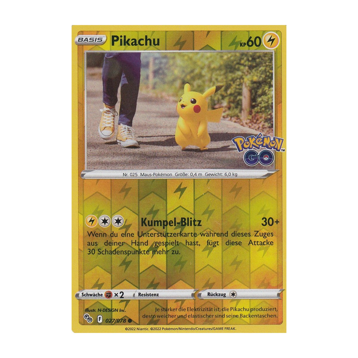 Pikachu 027/078 REVERSE HOLO Pokemon GO Pokemon Karte kaufen