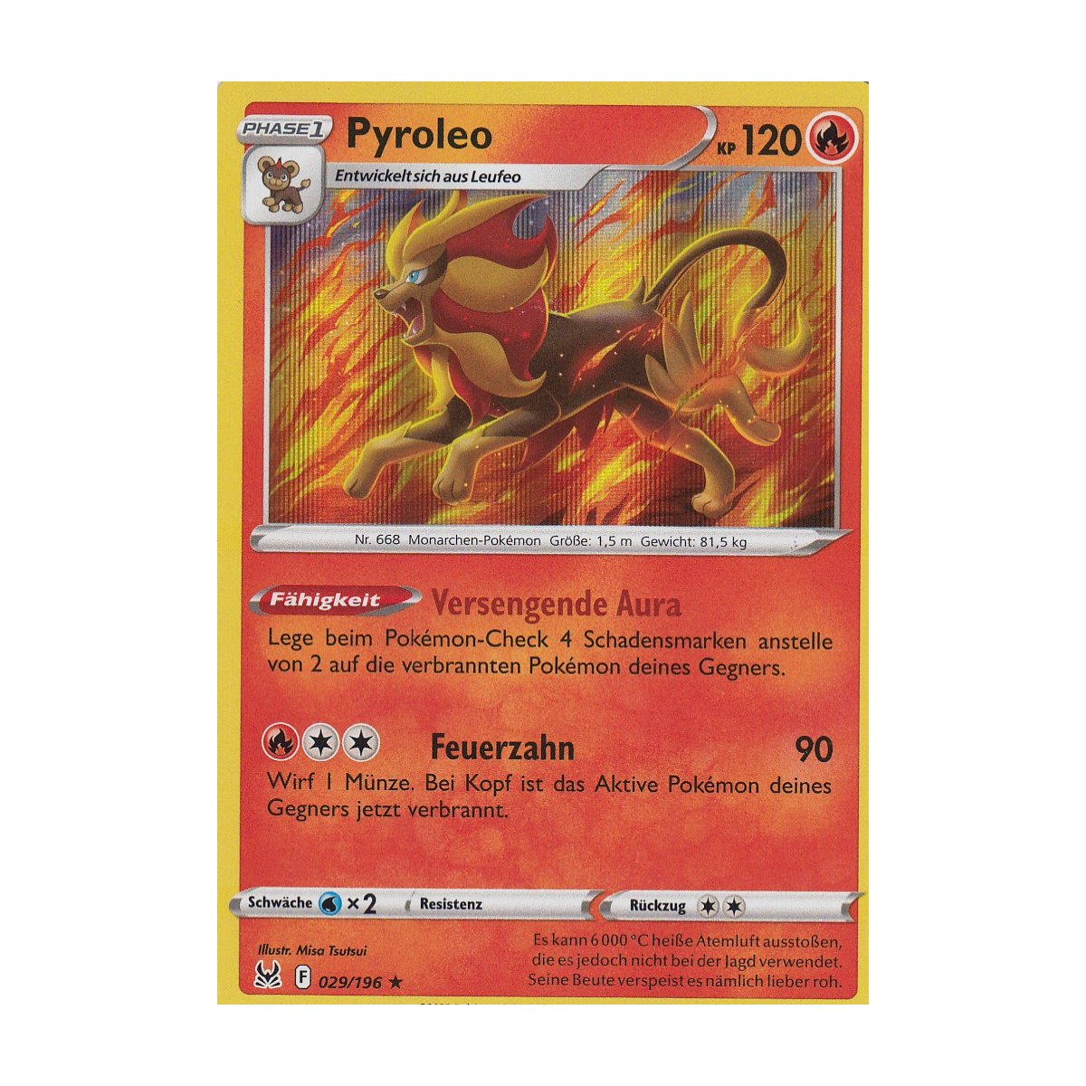 Pyroleo 029/196 HOLO Verlorener Ursprung Pokemon Karte kaufen