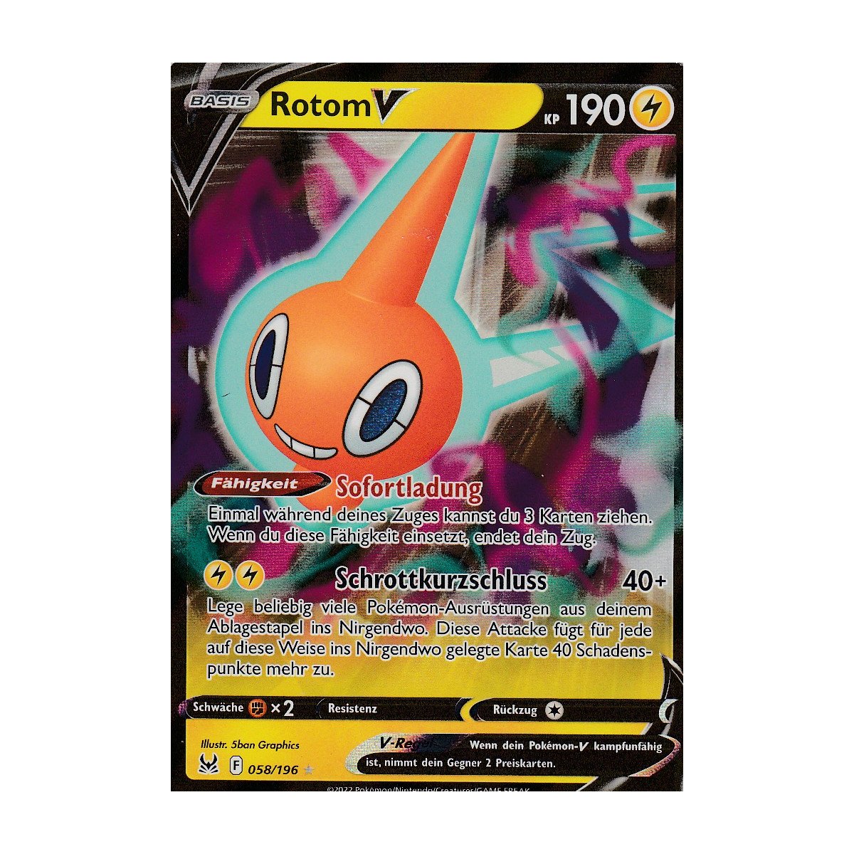 Rotom-V 058/196 Verlorener Ursprung Pokemon Karte günstig kaufen