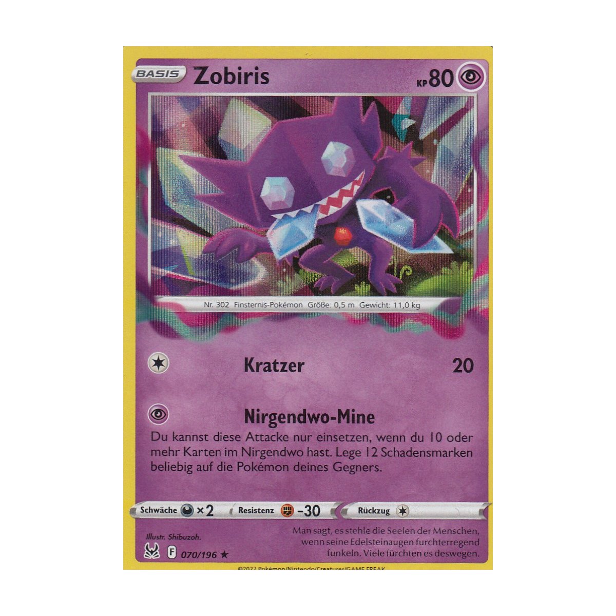 Zobiris 070/196 HOLO Verlorener Ursprung Pokemon Karte kaufen