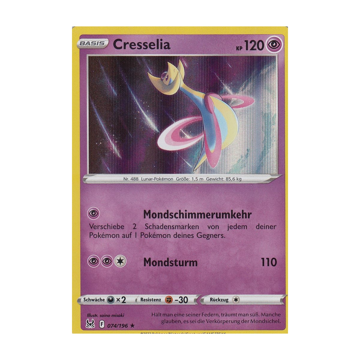 Cresselia 074/196 HOLO Verlorener Ursprung Pokemon Karte kaufen