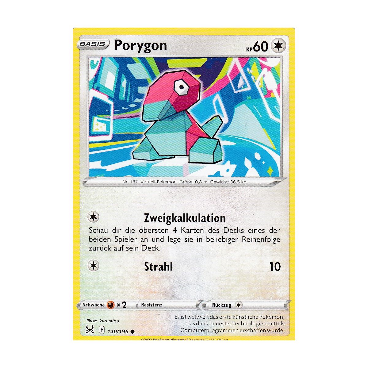 Porygon 140/196 Verlorener Ursprung Pokemon Karte günstig kaufen