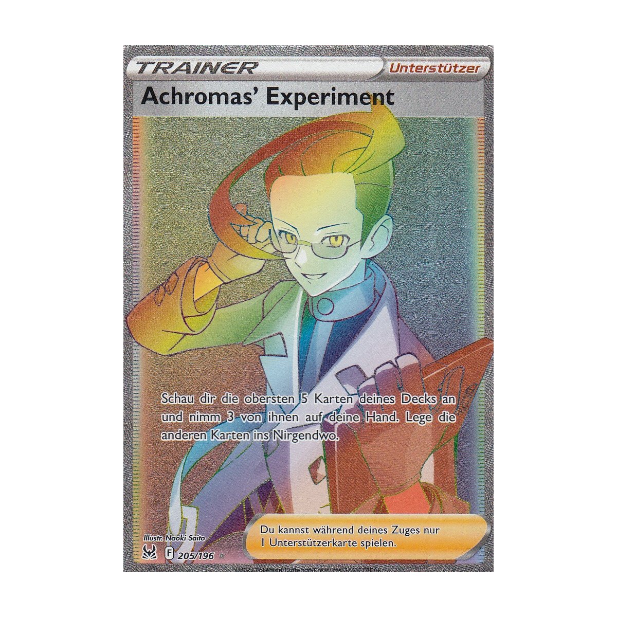 Achromas’ Experiment 205/196 RAINBOW Verlorener Ursprung Pokemon Karte ...