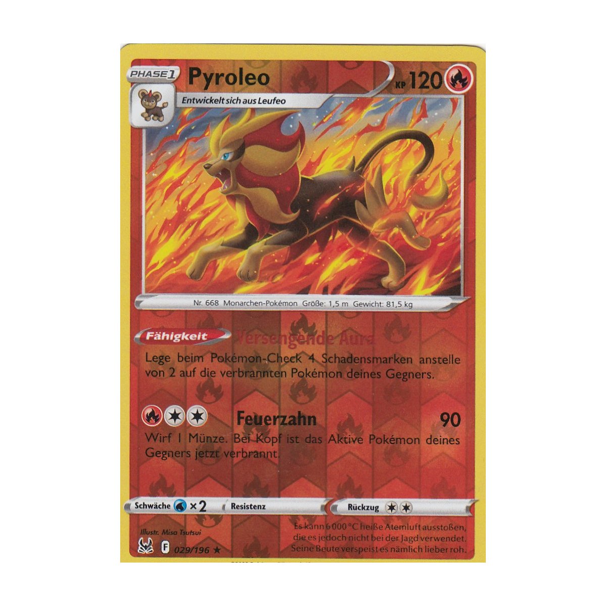 Pyroleo 029/196 HOLO REVERSE HOLO Verlorener Ursprung Pokemon Karte kaufen