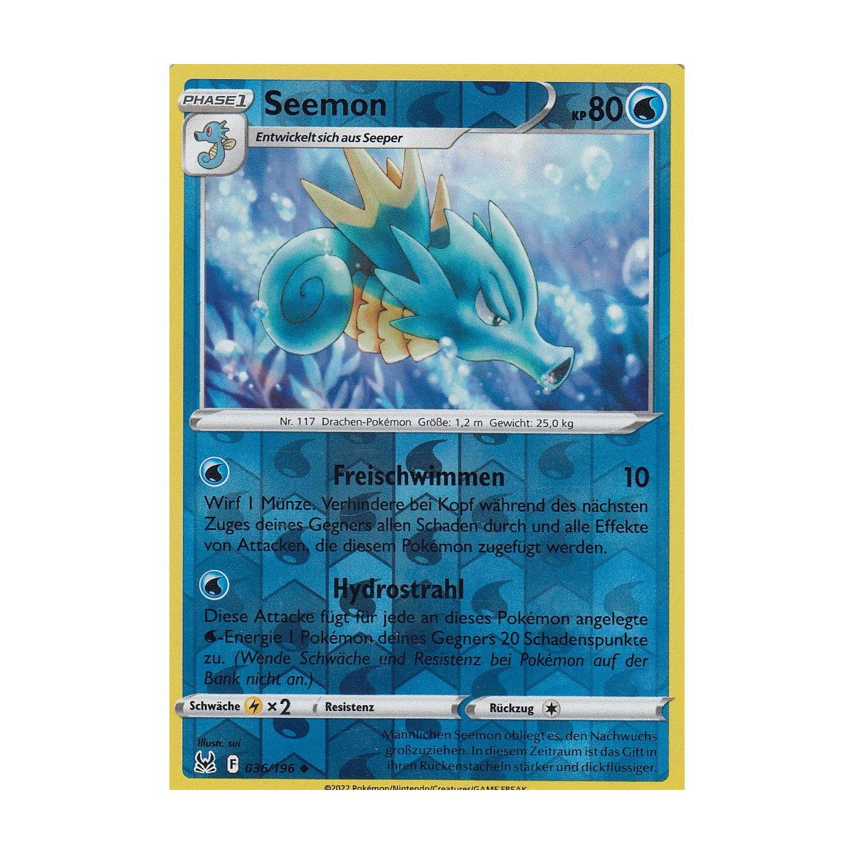 Seemon 036/196 REVERSE HOLO Verlorener Ursprung Pokemon Karte kaufen