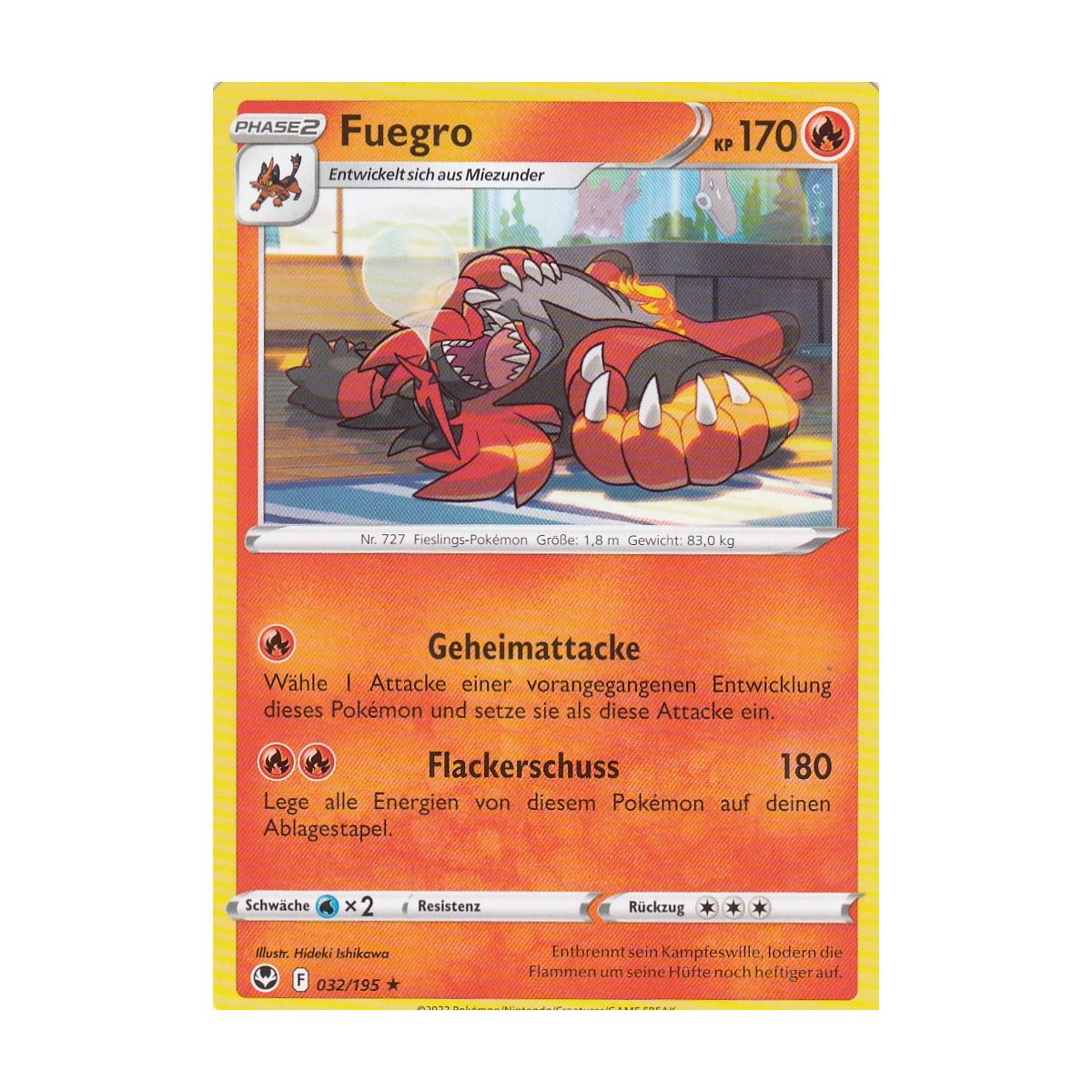 Fuegro 032/195 Silberne Sturmwinde Pokemon Karte günstig kaufen