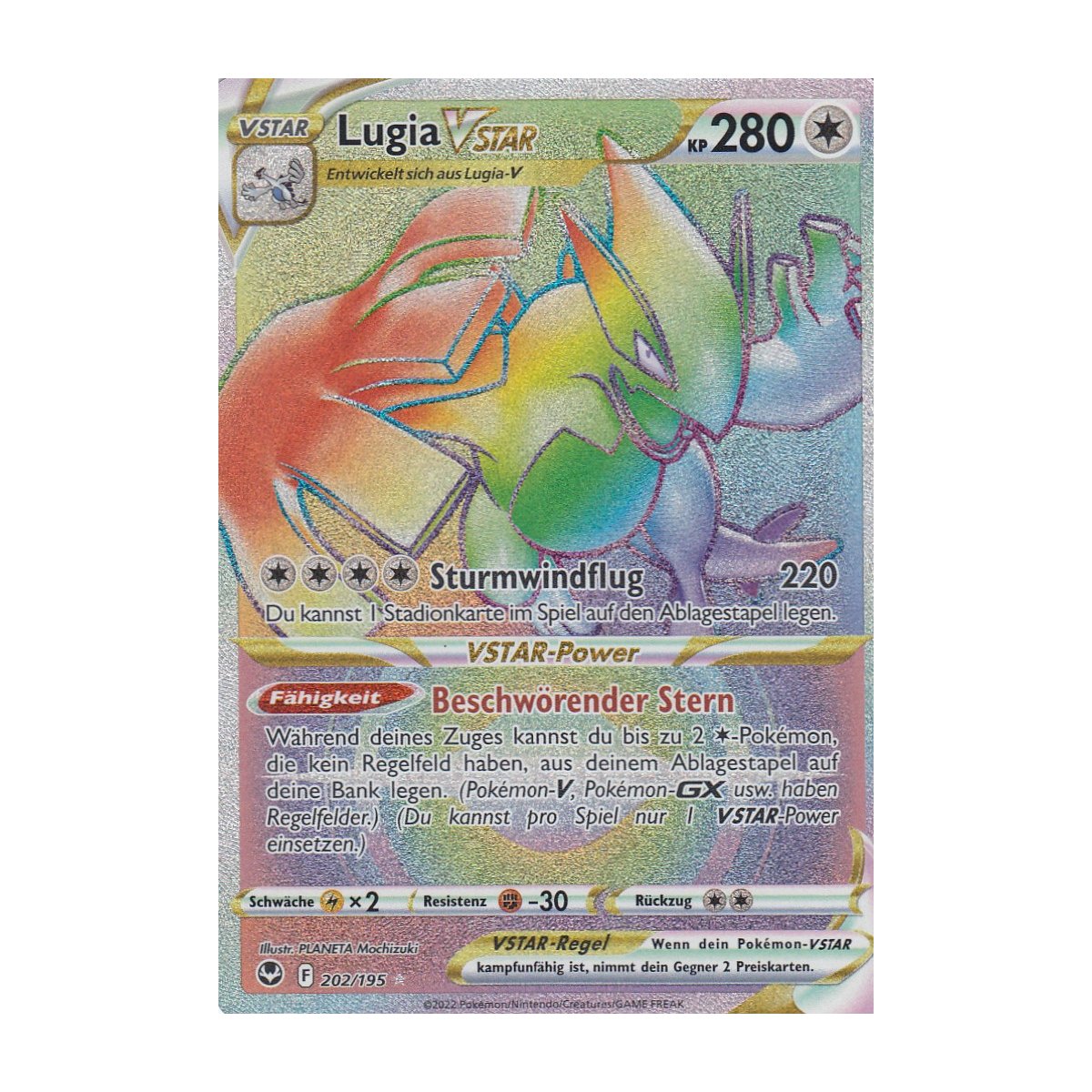 Lugia-VSTAR 202/195 RAINBOW Silberne Sturmwinde Pokemon Karte kaufen