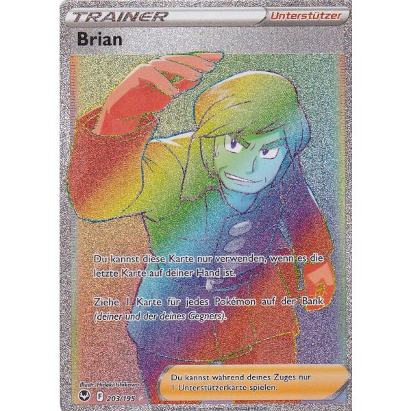 Brian 203/195 RAINBOW Silberne Sturmwinde Pokemon Karte kaufen
