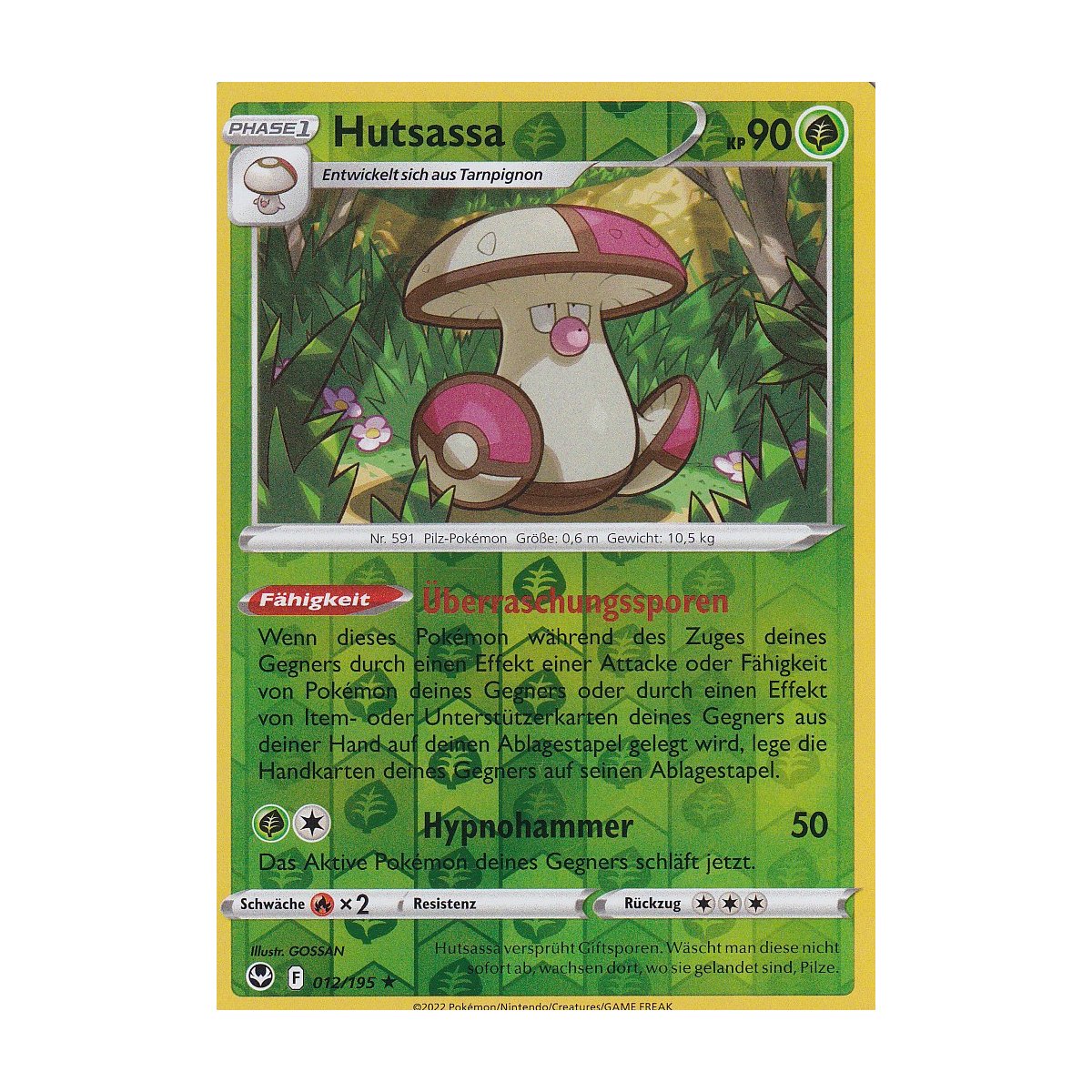Hutsassa 012/195 REVERSE HOLO Silberne Sturmwinde Pokemon Karte kaufen