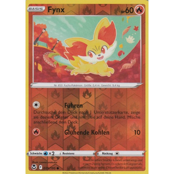 Fynx 025/195 REVERSE HOLO Silberne Sturmwinde Pokemon Karte kaufen