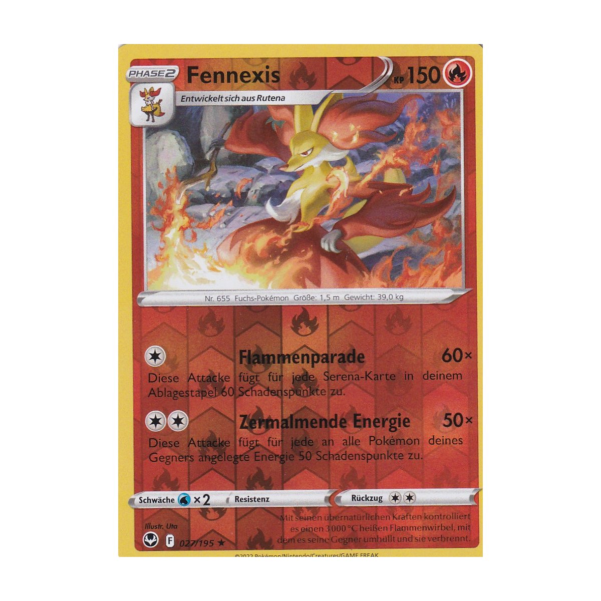 Fennexis 027/195 REVERSE HOLO Silberne Sturmwinde Pokemon Karte kaufen