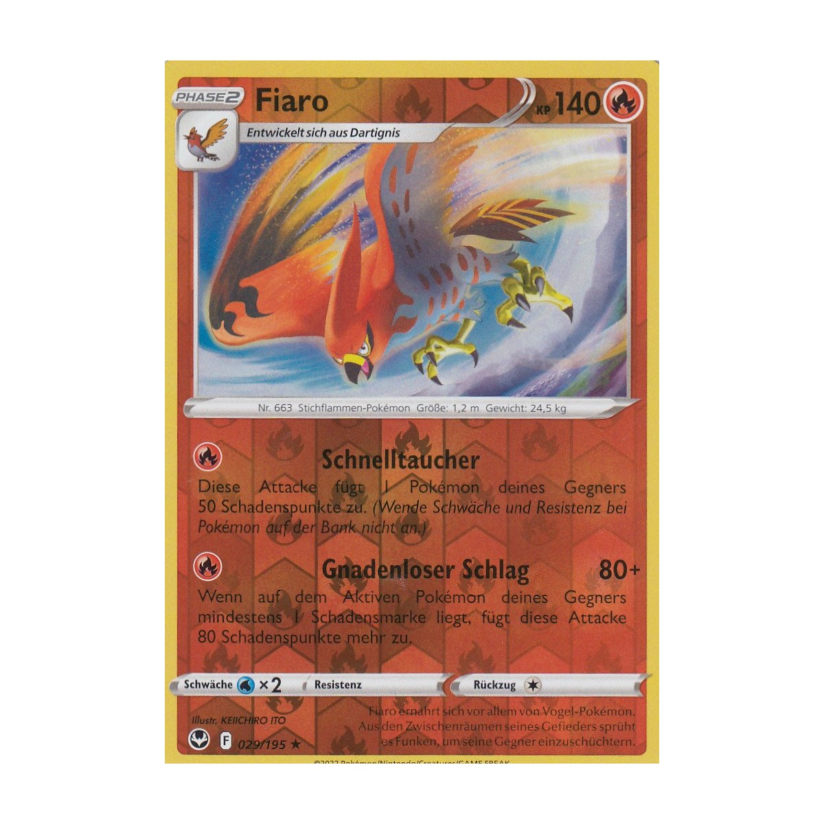 Fiaro 029/195 REVERSE HOLO Silberne Sturmwinde Pokemon Karte kaufen