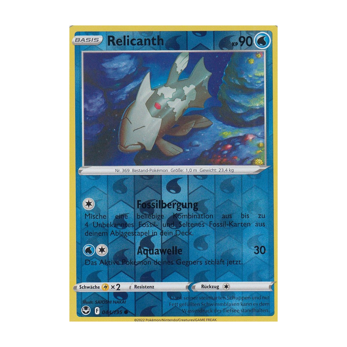 Relicanth 044/195 REVERSE HOLO Silberne Sturmwinde Pokemon Karte kaufen