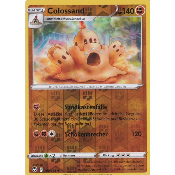 Colossand 100/195 REVERSE HOLO Silberne Sturmwinde Pokemon Karte kaufen