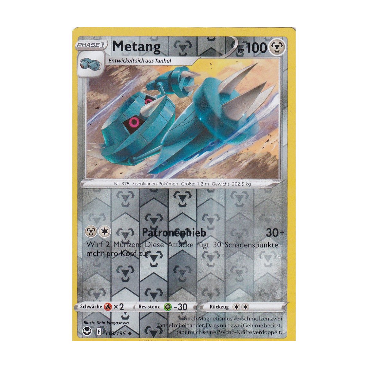 Metang 118/195 REVERSE HOLO Silberne Sturmwinde Pokemon Karte kaufen