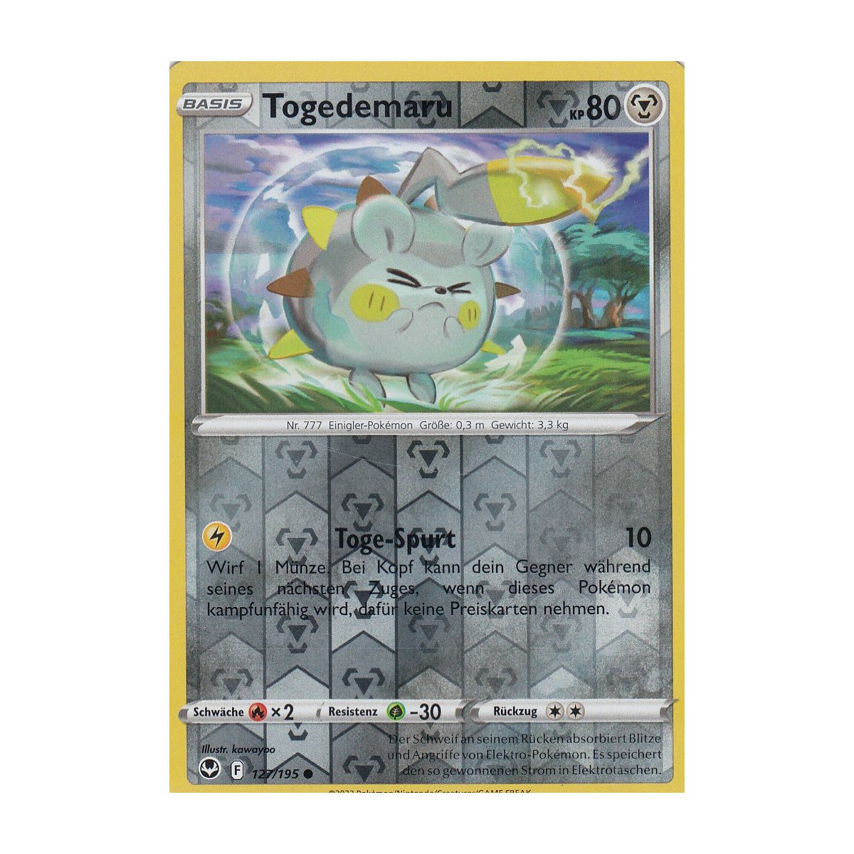 Togedemaru 127/195 REVERSE HOLO Silberne Sturmwinde Pokemon Karte kaufen