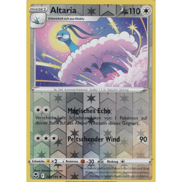Altaria 143/195 REVERSE HOLO Silberne Sturmwinde Pokemon Karte kaufen