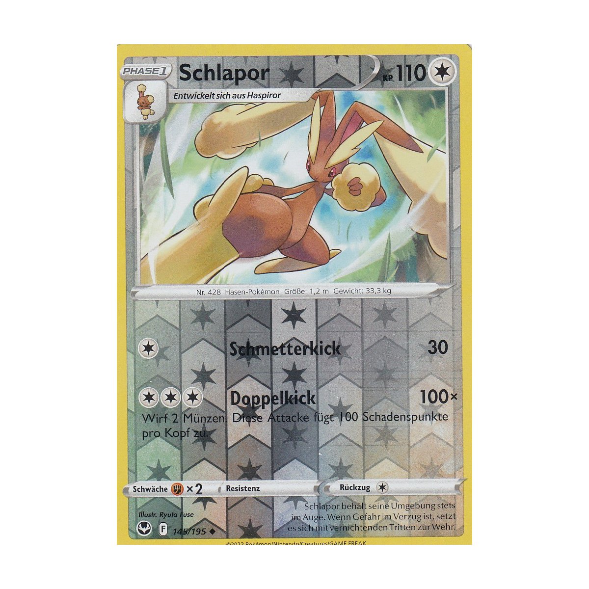 Schlapor 145/195 REVERSE HOLO Silberne Sturmwinde Pokemon Karte kaufen