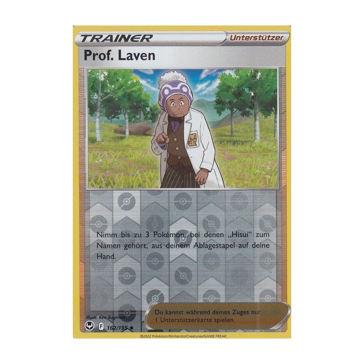 Professor Laven 162/195 REVERSE HOLO Silberne Sturmwinde Pokemon Karte ...