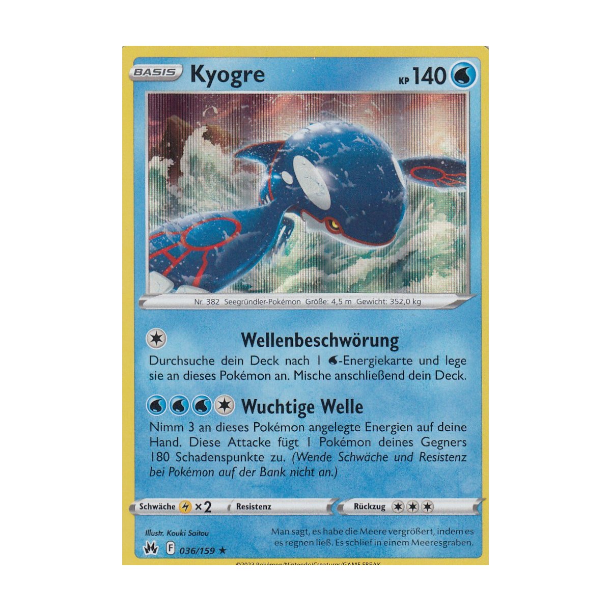 Kyogre 036/159 HOLO Zenit der Könige Pokemon Karte günstig kaufen