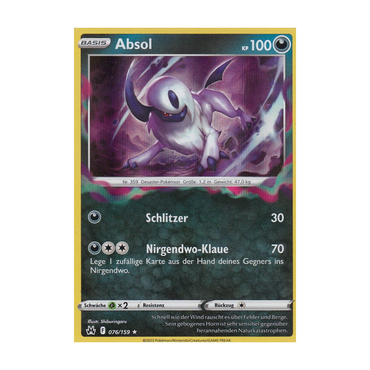 Absol 076/159 HOLO Zenit der Könige Pokemon Karte günstig kaufen
