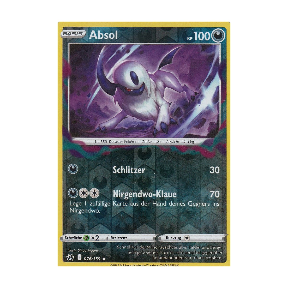 Absol 076/159 HOLO REVERSE HOLO Zenit der Könige Pokemon Karte kaufen