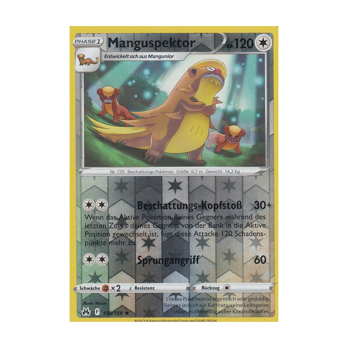Manguspektor 118/159 REVERSE HOLO Zenit der Könige Pokemon Karte kaufen