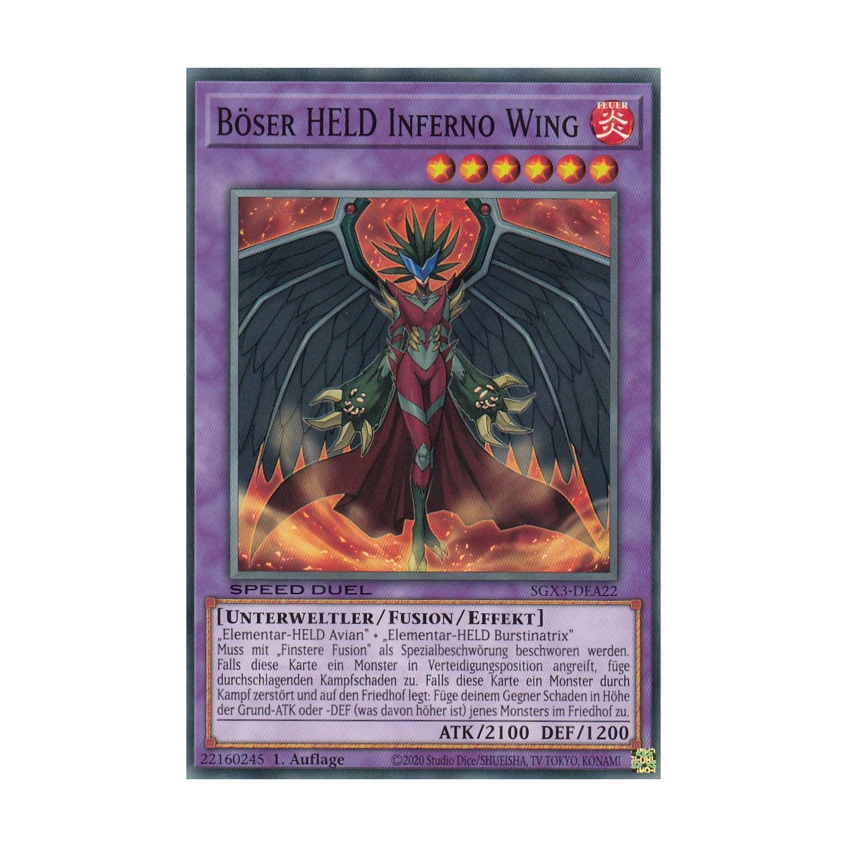BÖSER HELD Inferno Wing SGX3-DEA22 Speed Duel GX: Duelists of Shadows ...